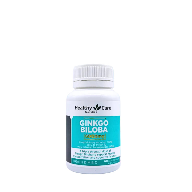 Healthy Care Brain Booster Ginkgo Giloba 6000mg, 60 Hard Capsules
